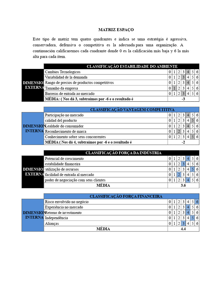 Matriz Espaço EXEMPLO | PDF | Business | Economias