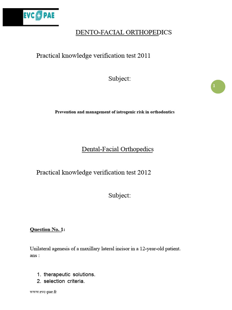 Dentofacial Orthopedics EVCP | PDF