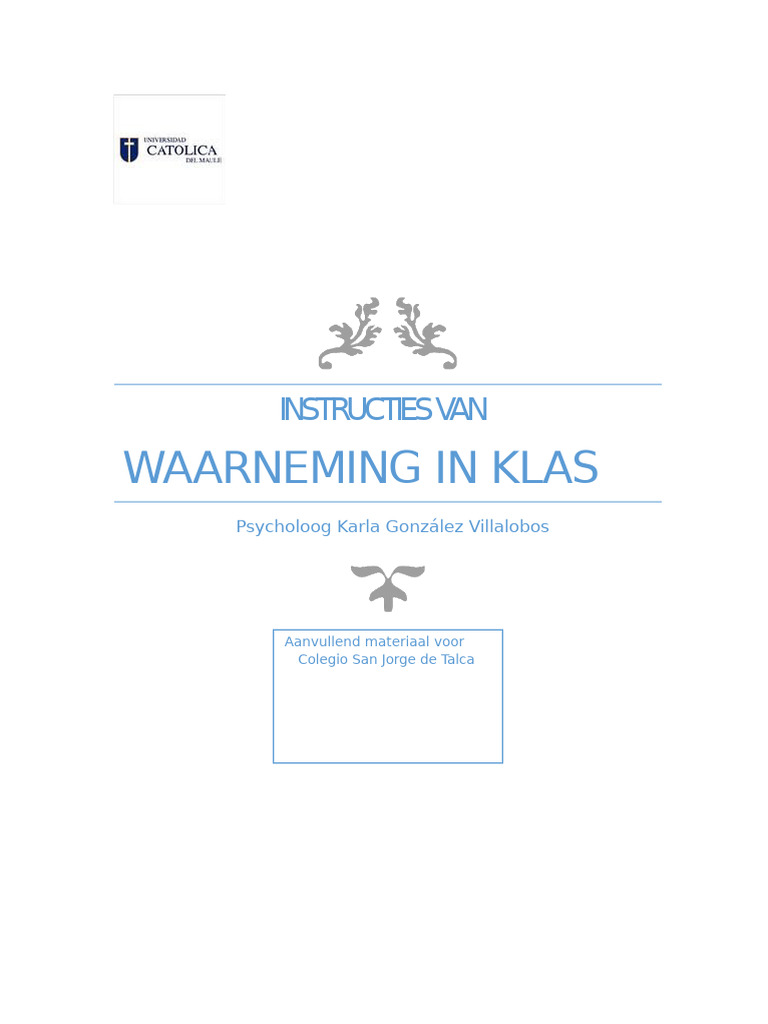 Observatielijst in Het Klaslokaal | PDF