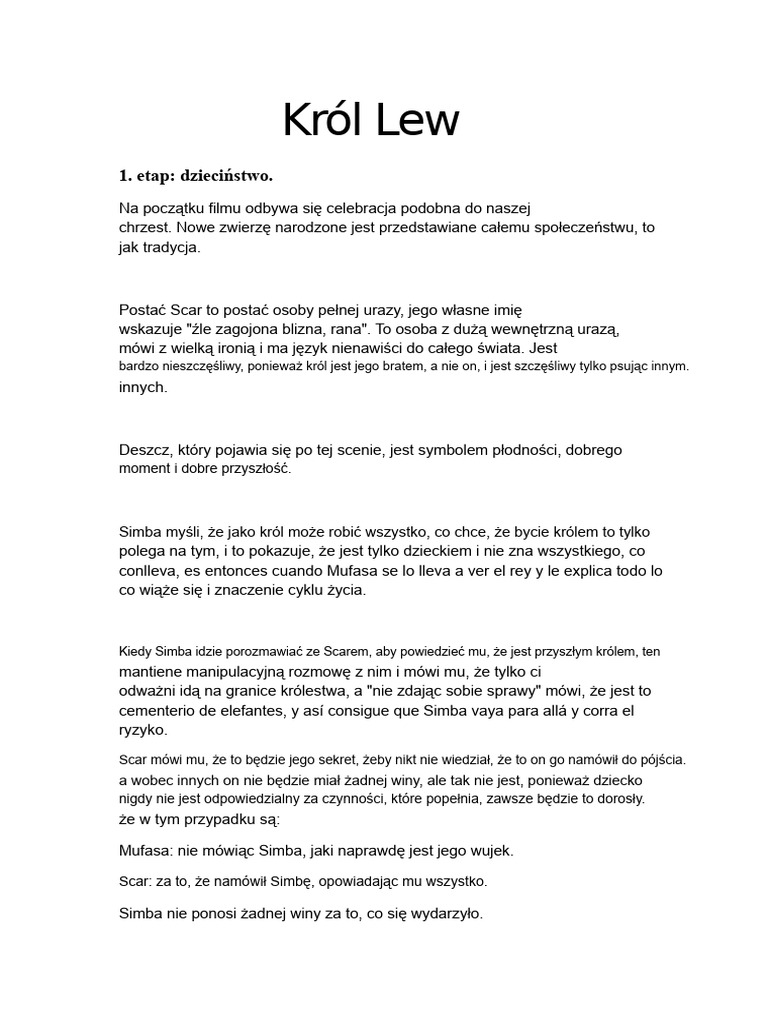 Król Lew | PDF