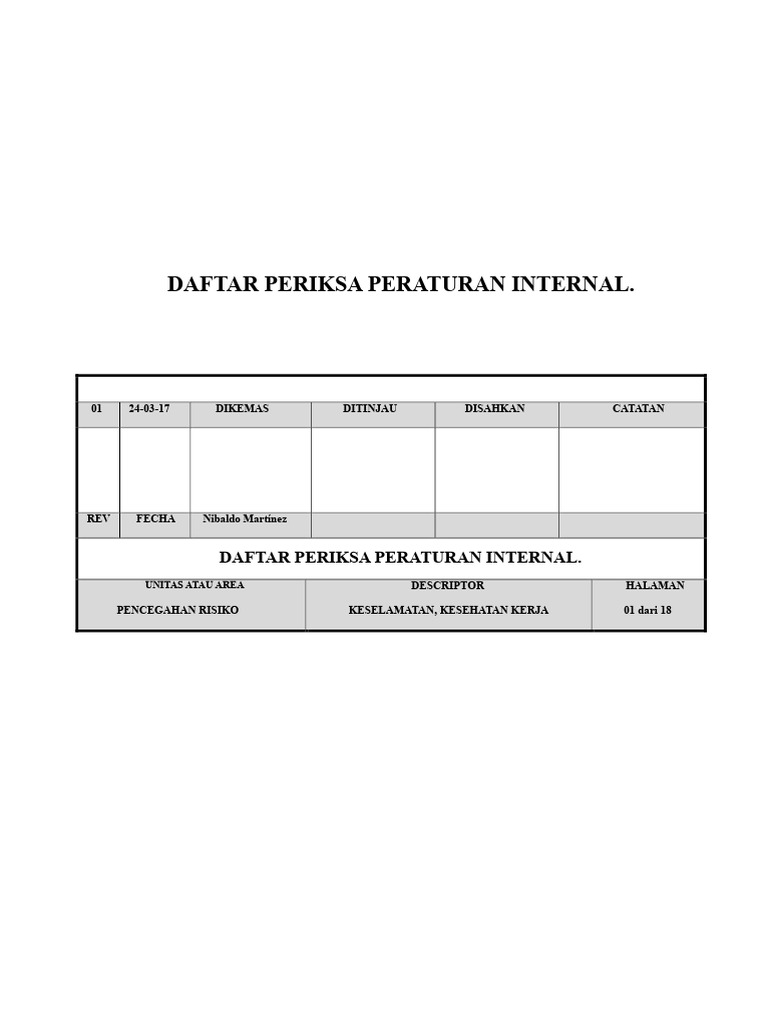 Daftar Periksa Kepatuhan Internal Omni Fruits | PDF