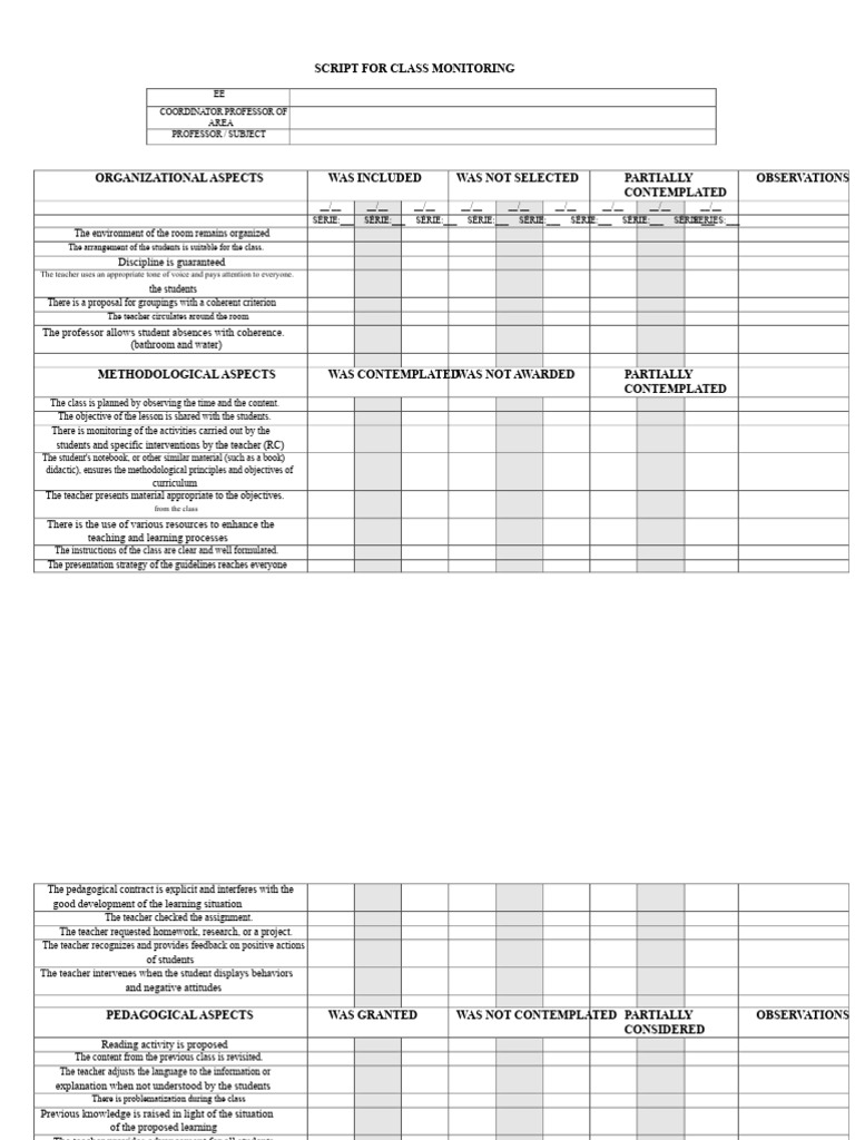 Example - Script For Class Follow-Up - 1copy Per School PDF | PDF ...