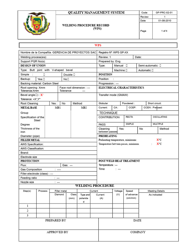 WPS. Welding Procedure Record, WPQ | PDF | Welding | Construction