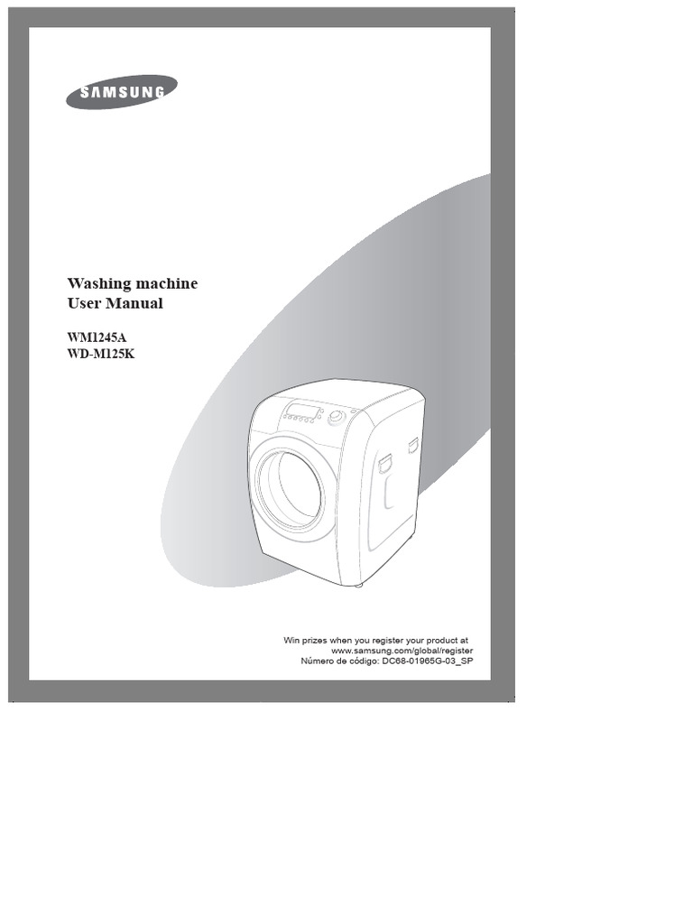 Samsung Washing Machine User Manual | PDF | Washing Machine | Laundry