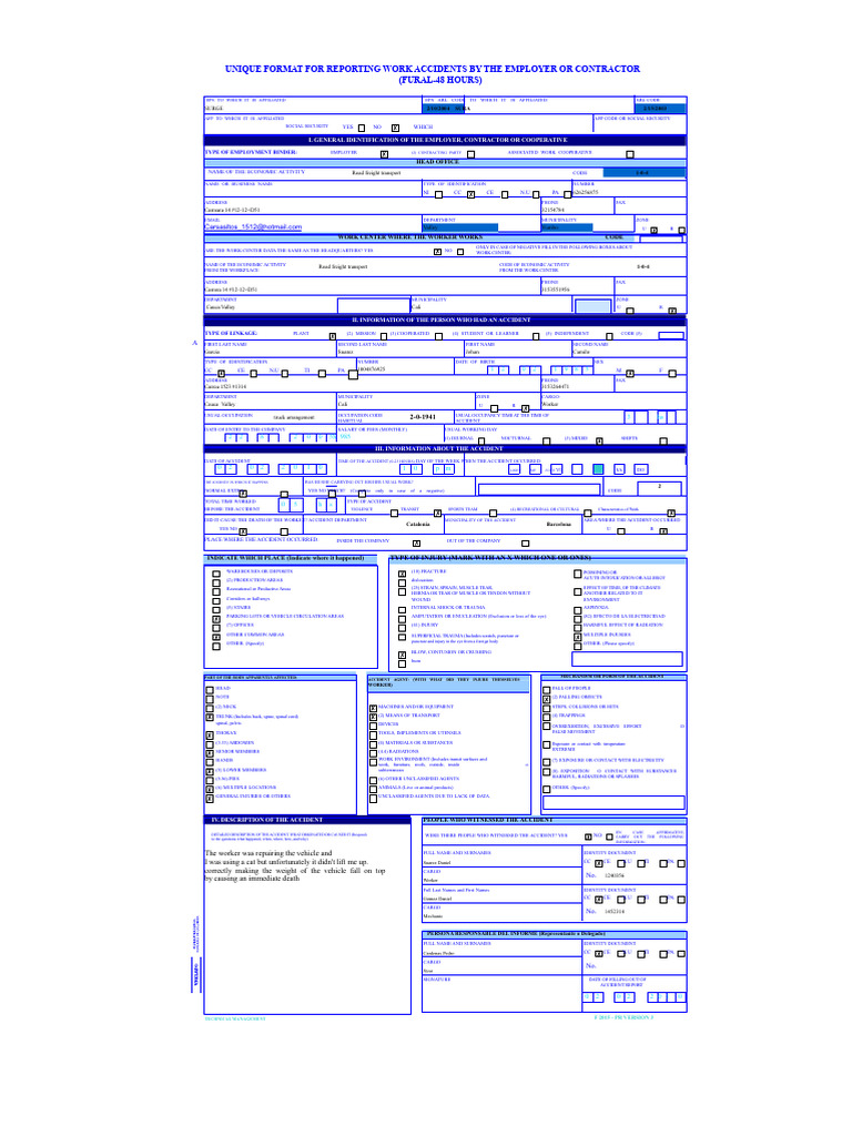 Report Format, Investigation, and Form For Workplace Accidents. | PDF ...