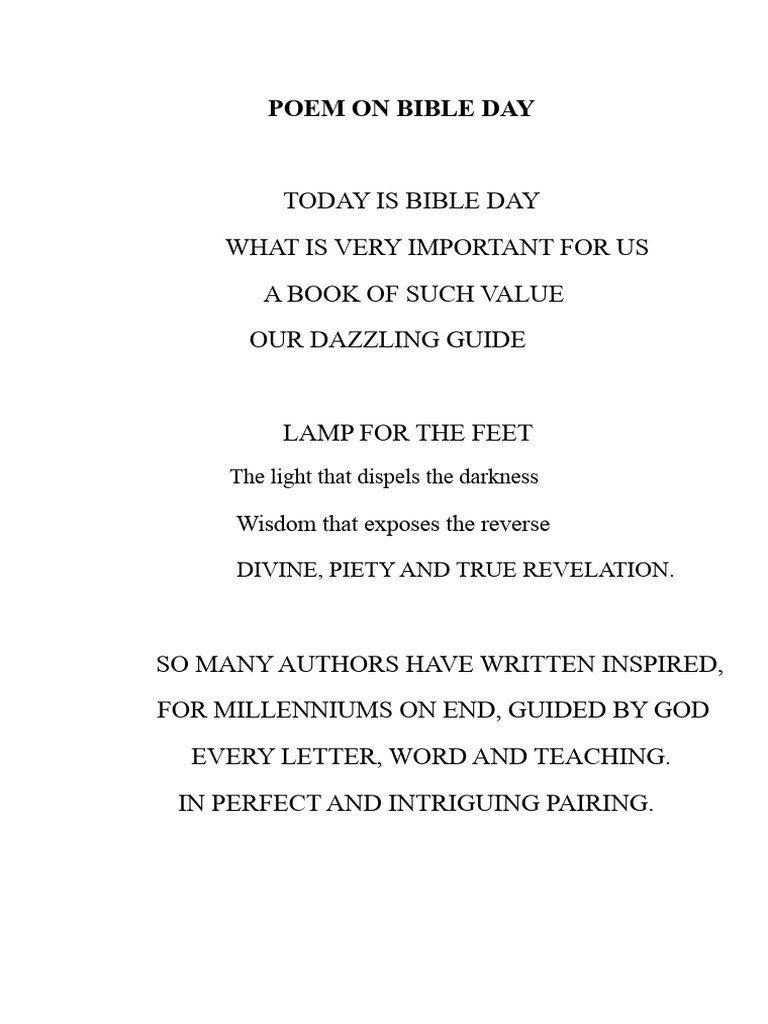 POEM OF THE BIBLE | PDF | Book Of Proverbs | Ecclesiastes