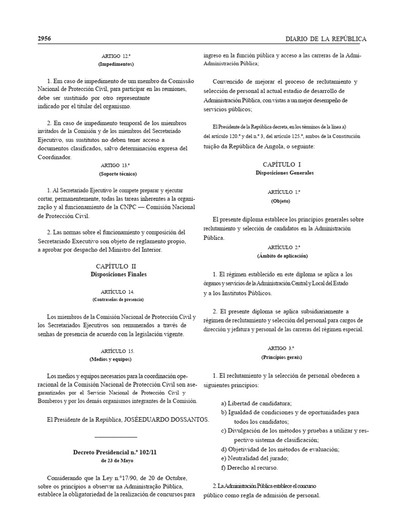 Decr.Pre102_11 | PDF | Reclutamiento | Desastres naturales