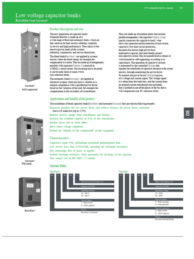 AUTOMATIC CAPACITOR BANK SECOMAT SELF-SUPPORTED and FIXED CAPACITOR ...