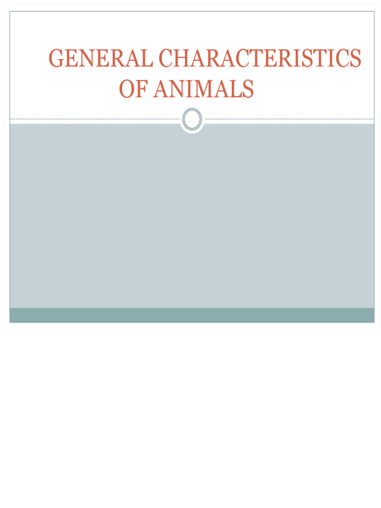 General Characteristics of Animals | PDF | Anatomical Terms Of Location ...
