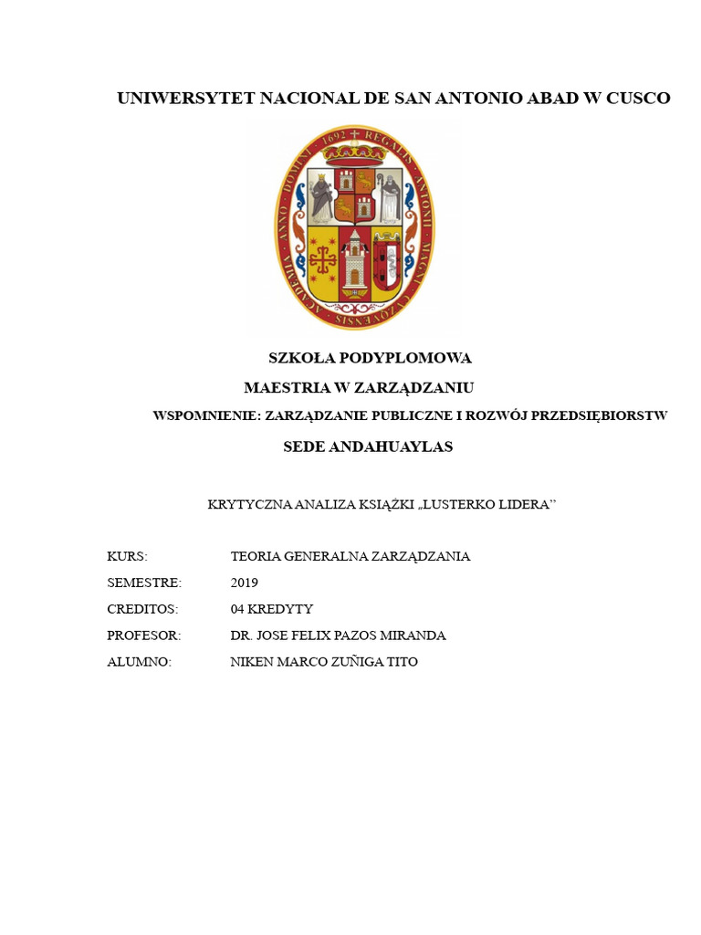 Krytyczna Analiza Lustra Lidera | PDF
