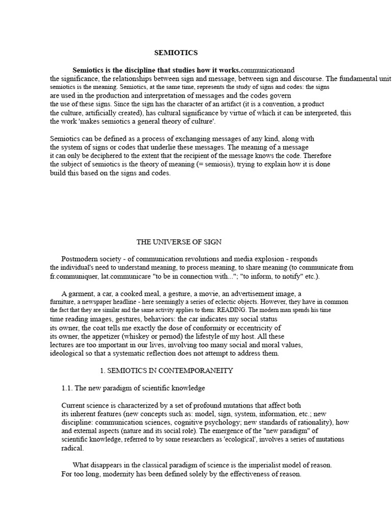Semiotics | PDF | Semiotics | Linguistics