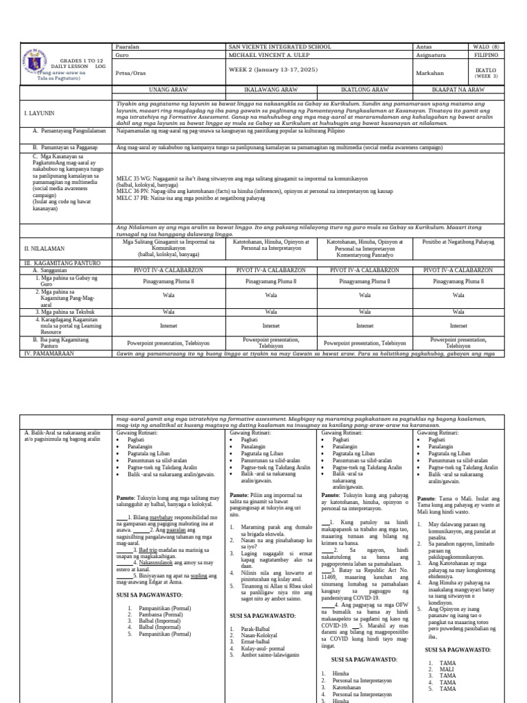DLL Fil 8 3rd Wk3 Compress | PDF