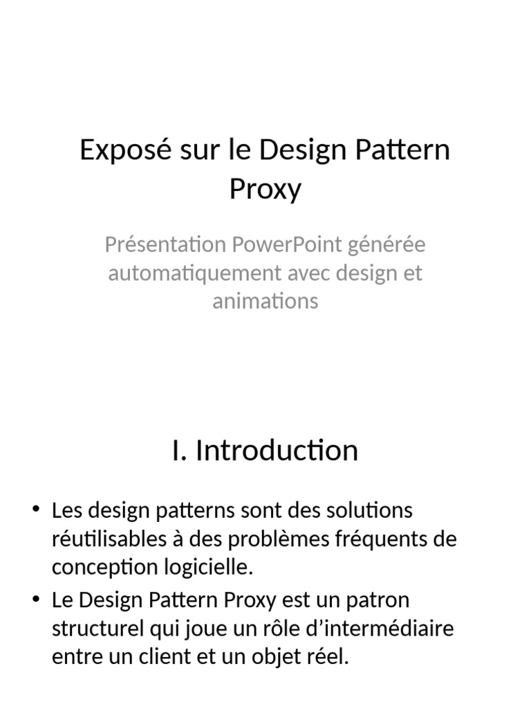 Exposé Design Pattern Proxy | PDF
