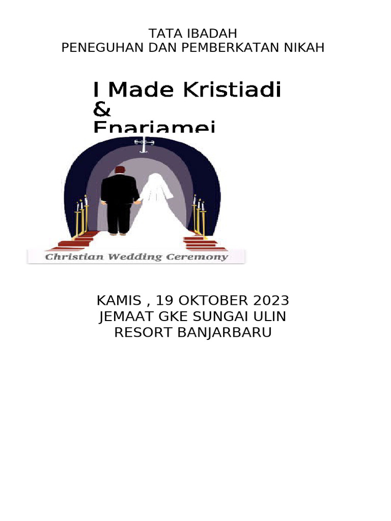 Liturgi Pemberkatan Nikah Dirumah | PDF
