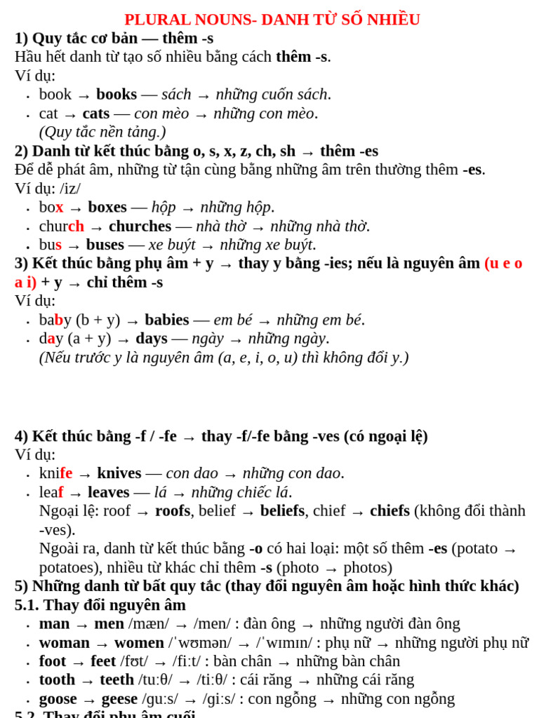Plural Nouns | PDF
