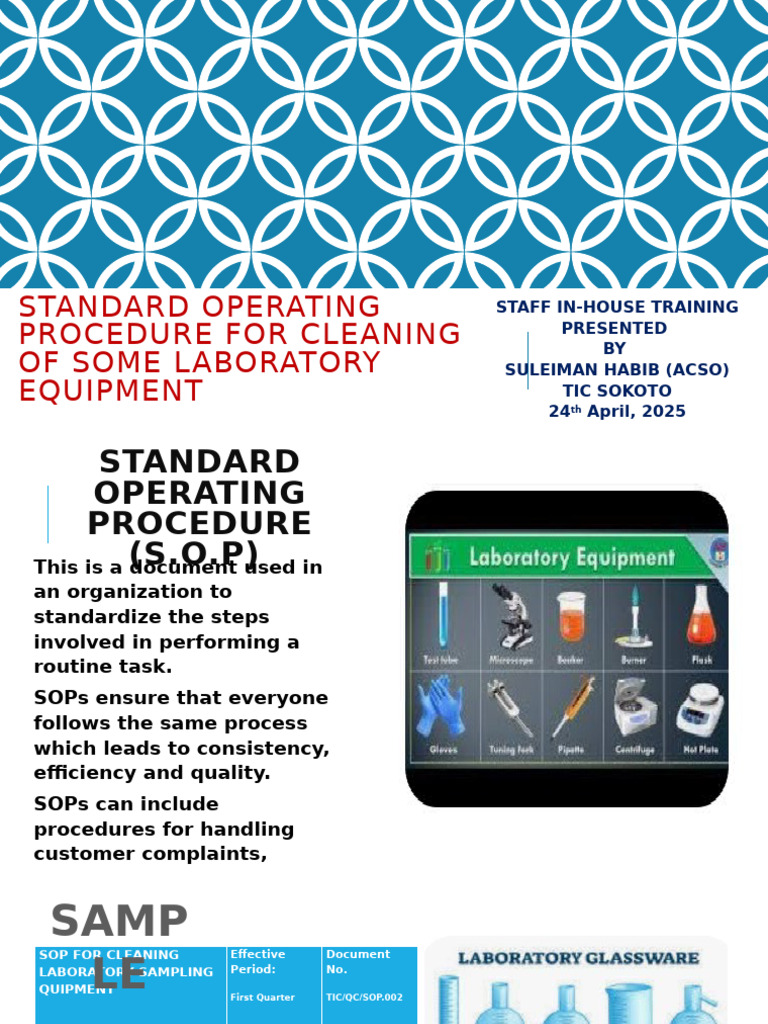 Lab Equipment Cleaning SOP Guide | PDF