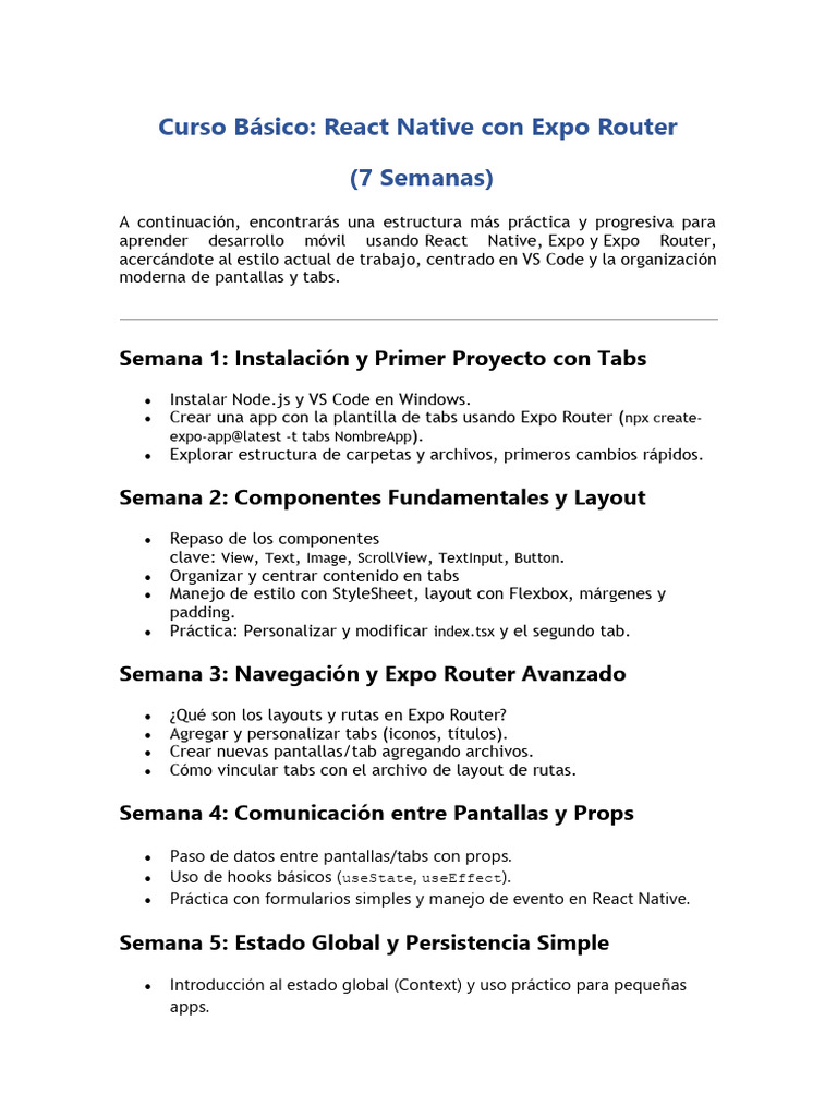 GUIA REACT NATIVE I-Actualizado | PDF | Aplicación movil | Android (sistema operativo)