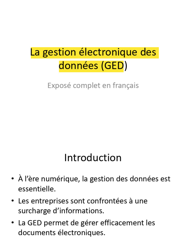 Presentation GED Complet-1 Modifiée | PDF
