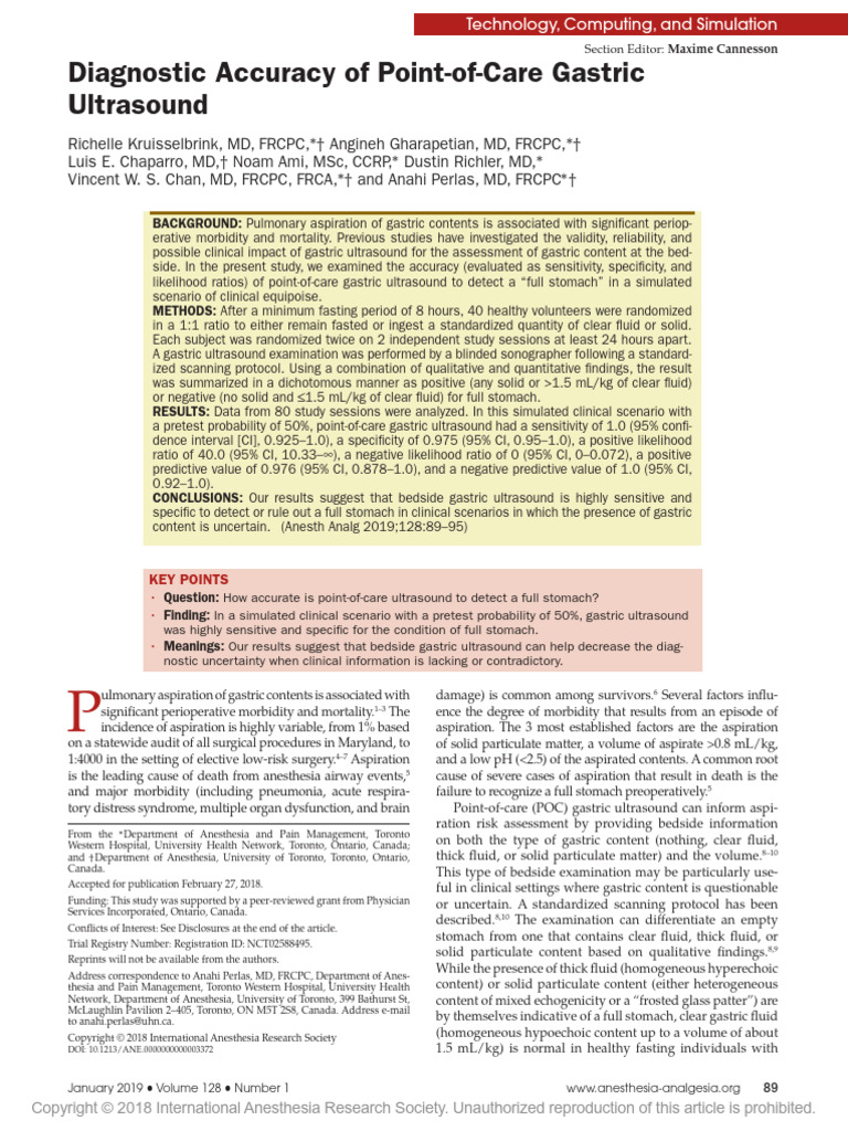 Diagnostic Accuracy of Point of Care Gastric. Kruisselbrink 2019 | PDF ...