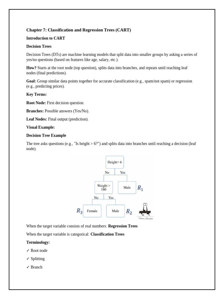 Understanding CART: Decision Trees Explained | PDF | Statistical Theory ...