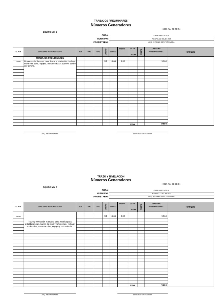 324755578 Generadores de Obra Casa Habitacion 1 Xls | PDF | Ingeniería de Edificación | Material ...