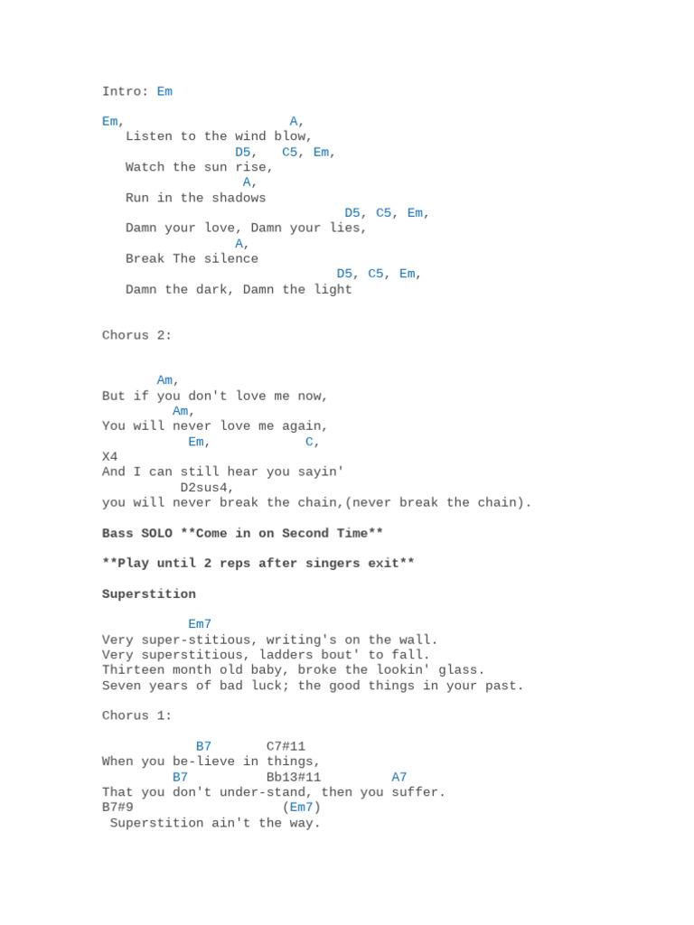 The Chain-Superstition Chords | PDF