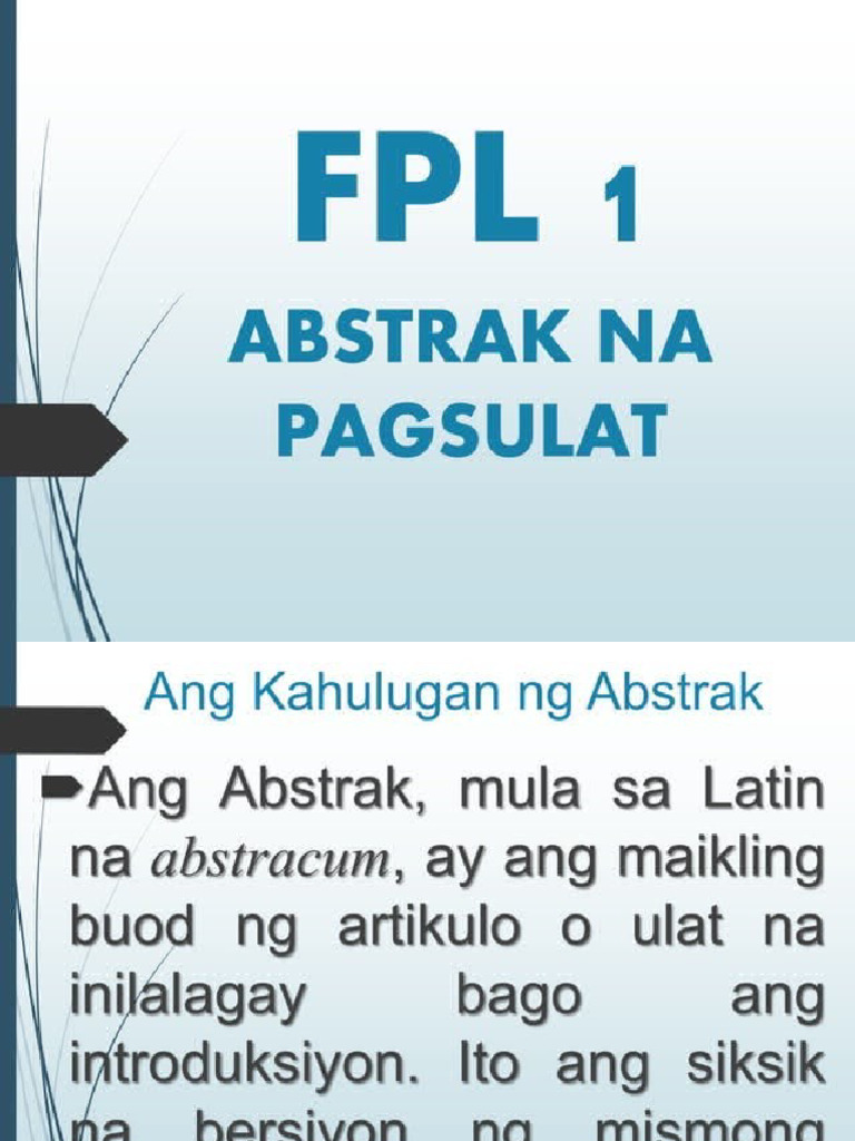 Pagsulat NG Abstrak | PDF