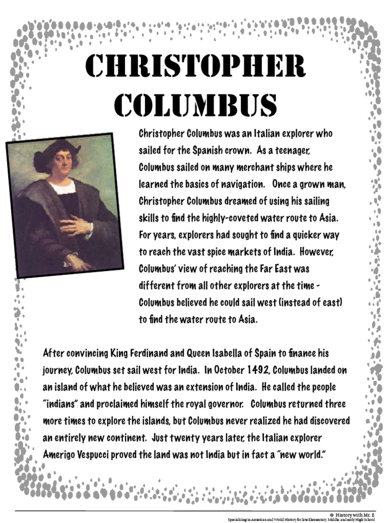 Christopher Columbus | PDF | Christopher Columbus | Northwest Passage