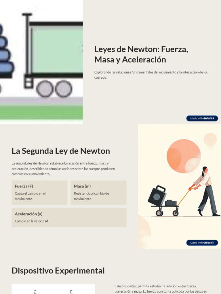 Leyes de Newton Fuerza Masa y Aceleracion | PDF | Fuerza | Las leyes ...