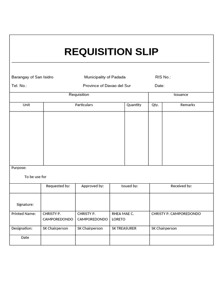 Requisition Slip | PDF