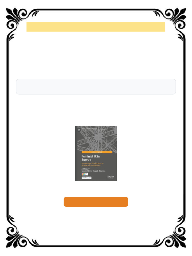 Feminist IR in Europe Maria Stern full digital chapters | PDF | Gender ...