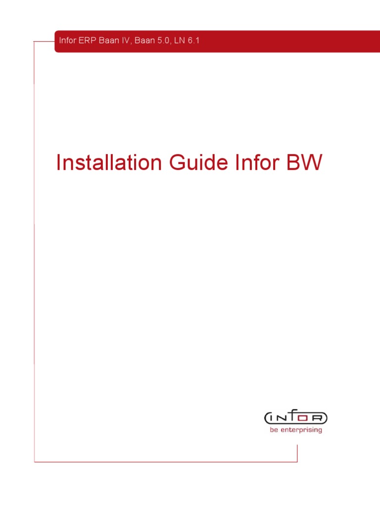 Infor ERP Installation Guide Infor BW (U7434G US) | PDF | Windows ...