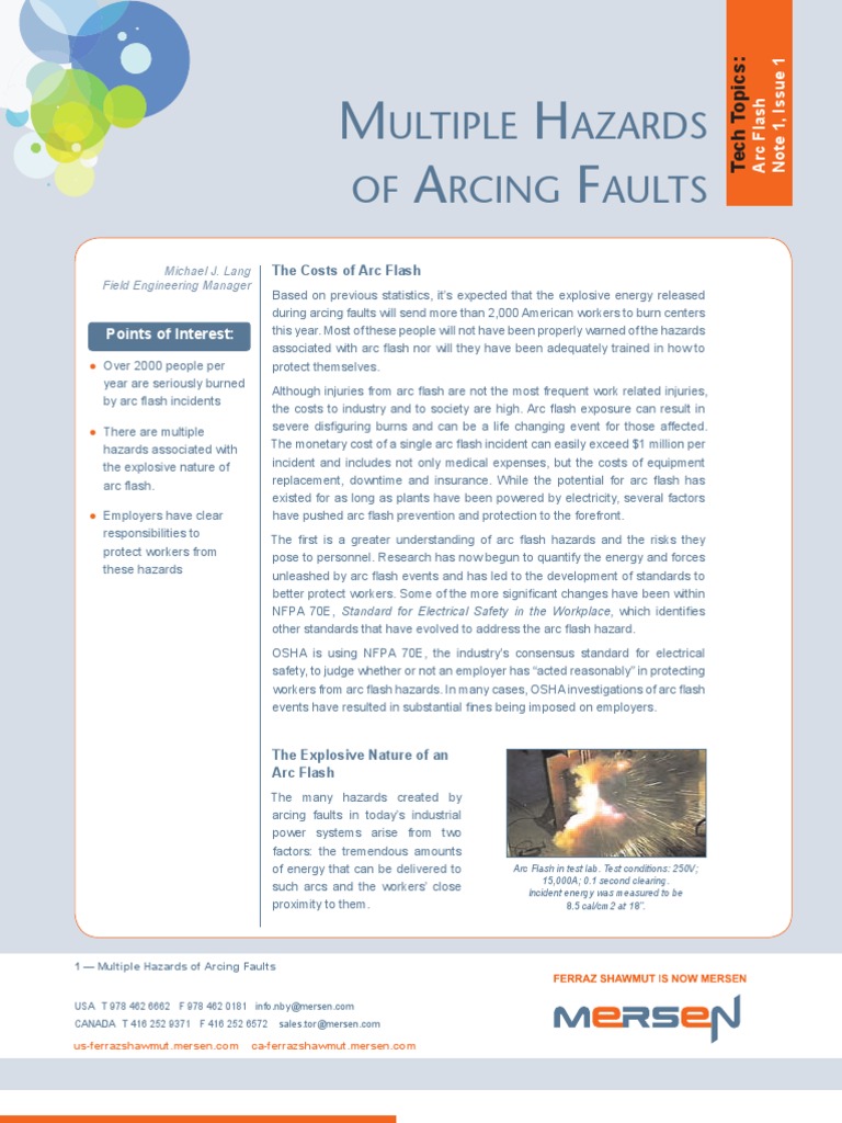 TT AFN1 Hazards of Arcing Faults | Download Free PDF | Electric Arc ...