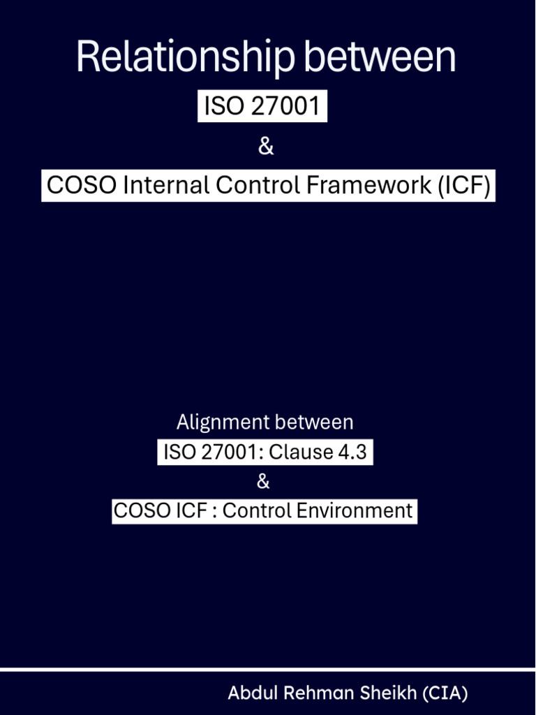 Aligning ISO 27001 & COSO Internal Control Framework | PDF | Regulatory ...
