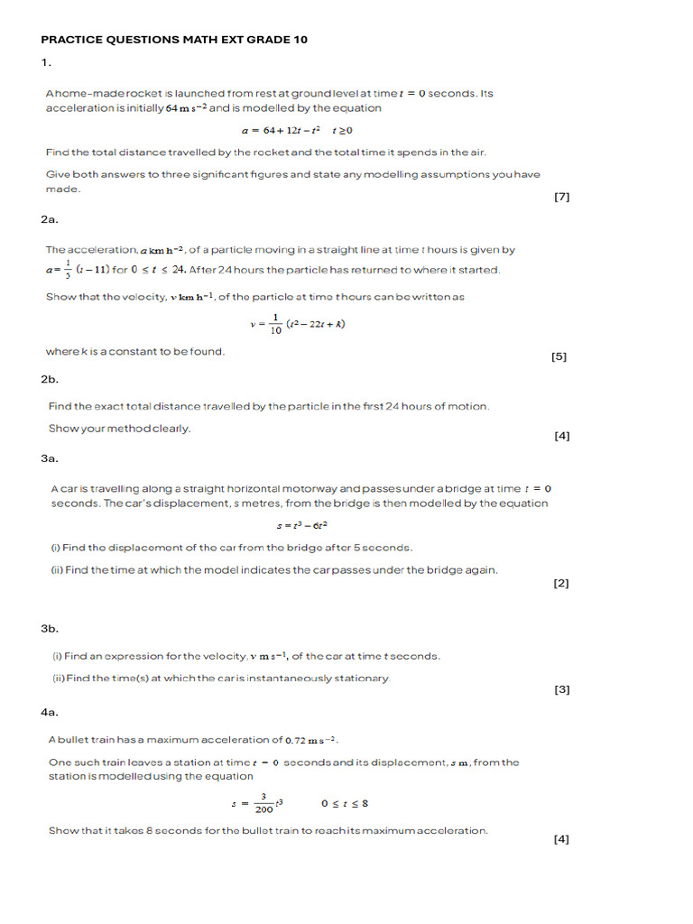 Practice Questions Math Ext Grade 10 | PDF