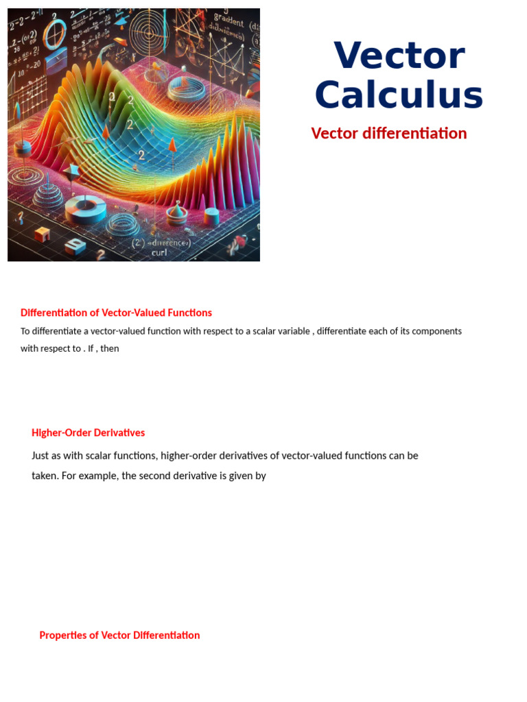 Vector Calculus | PDF | Derivative | Divergence