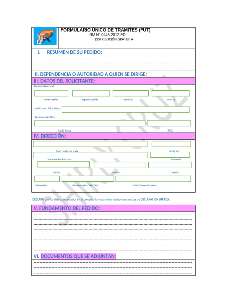 Formulario Único de Trámites (FUT) | PDF | Industrias de servicio