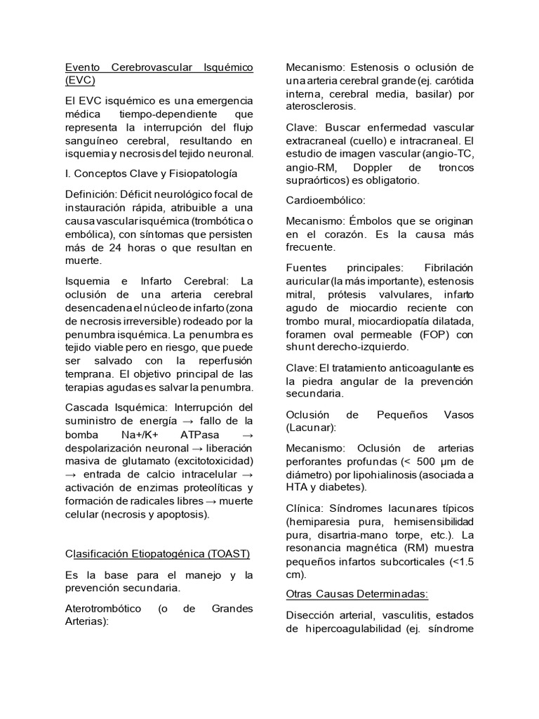Evc Isquemico | PDF | Carrera | Isquemia