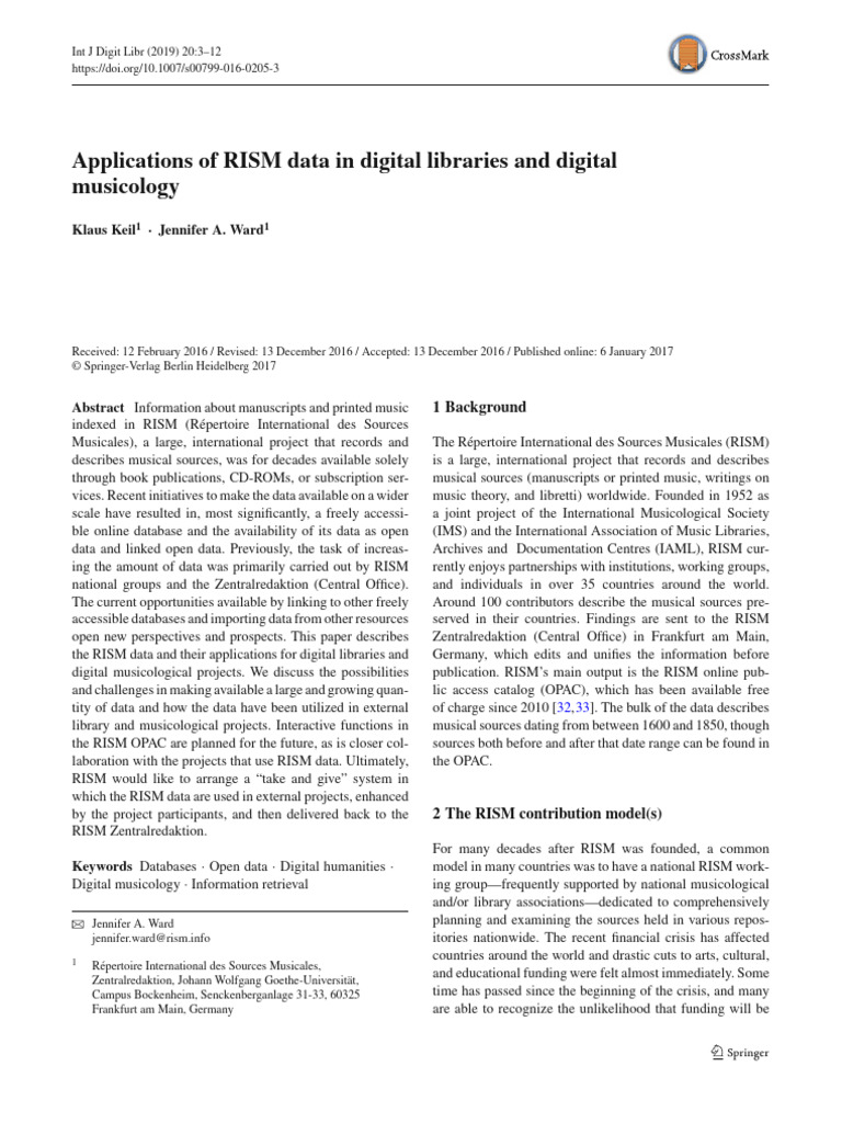 Keil-Ward2019 Article ApplicationsOfRISMDataInDigita | PDF | Data ...
