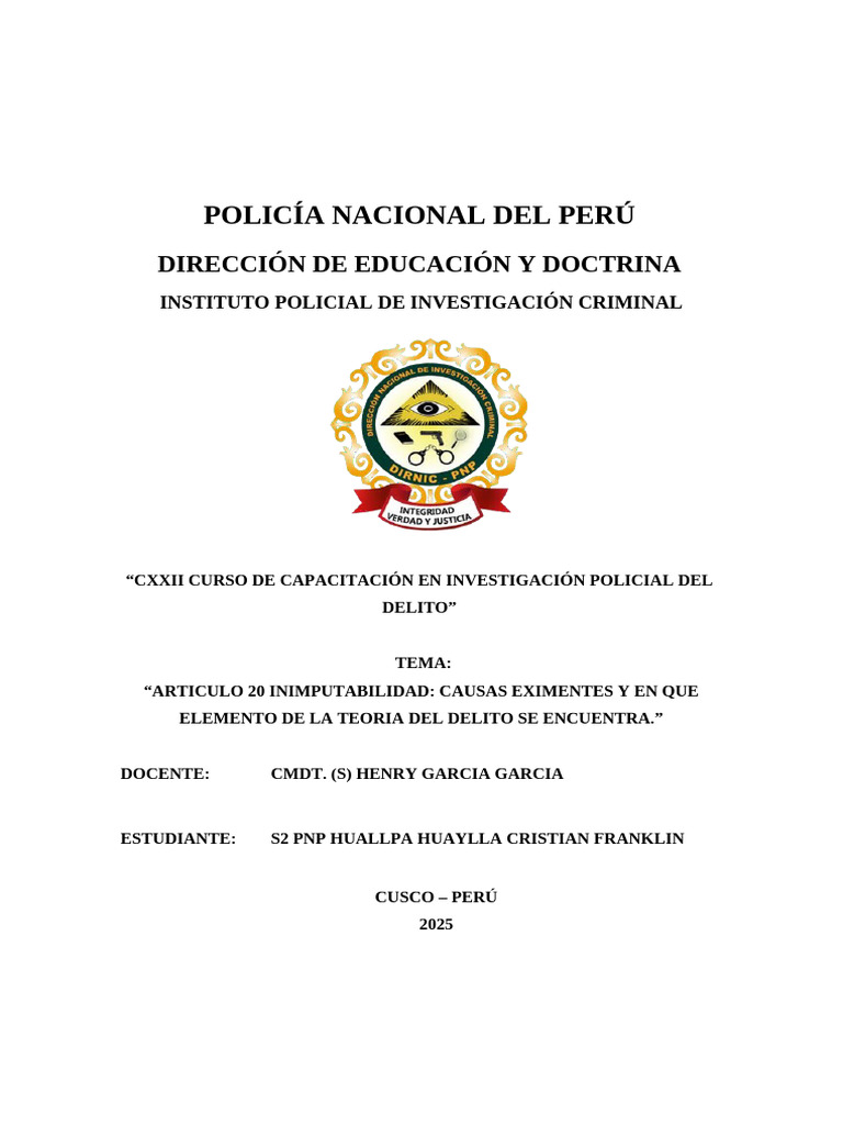Articulo 20 Inimputabilidad | PDF | Justicia | Crimen y violencia