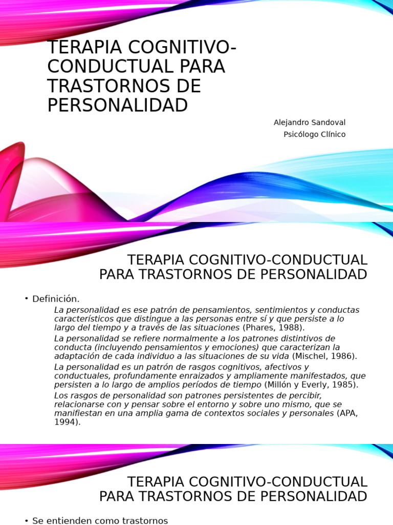 Terapia Cognitivo-Conductual para Trastornos de Personalidad | PDF ...