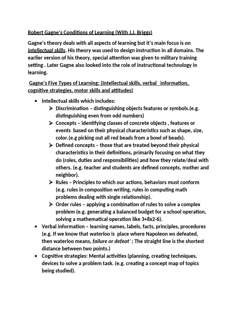 Robert Gagne | PDF | Learning | Concept