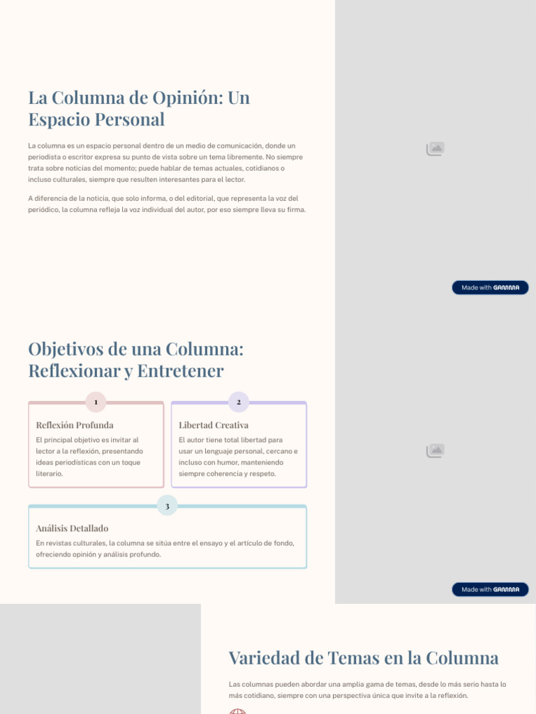 La Columna de Opinion Un Espacio Personal | PDF