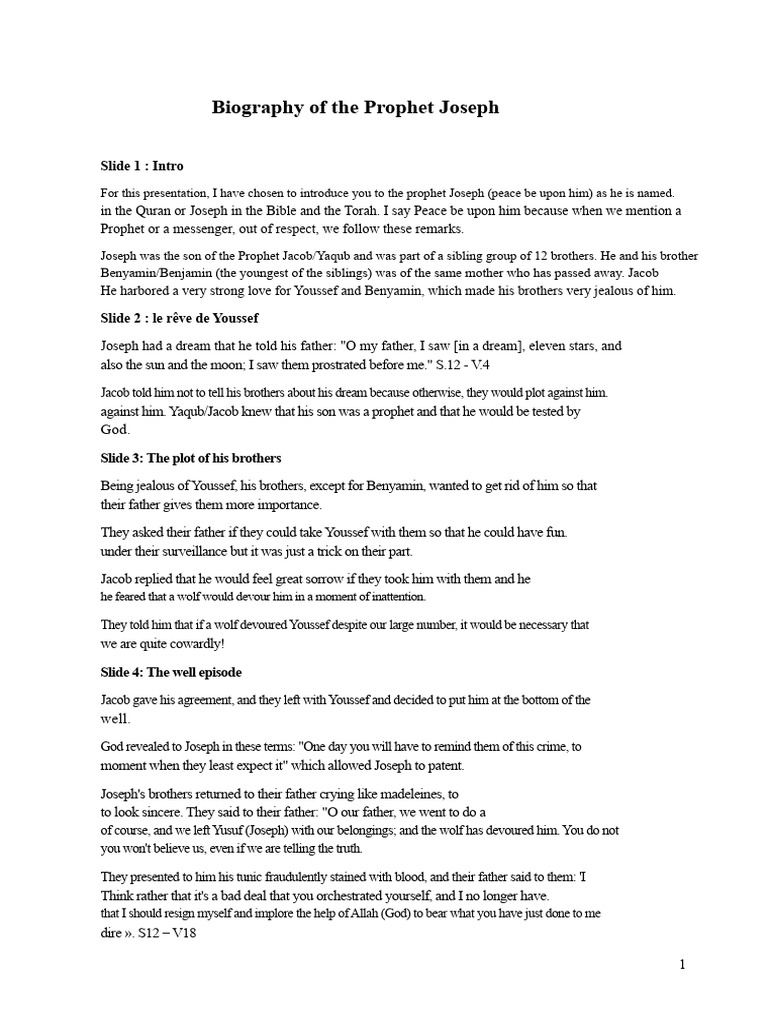Birth and Life of Prophet Joseph | PDF | Mary Magdalene | Jacob