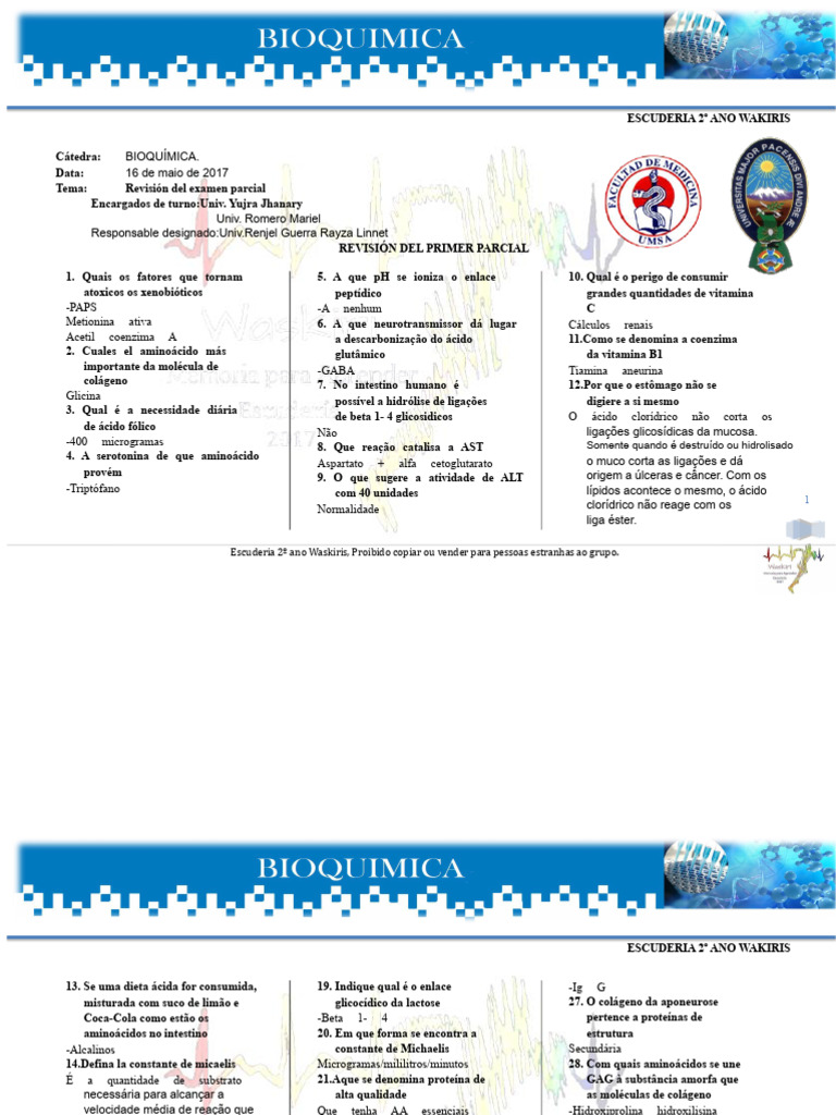 Todos os Parciais de Carreon (exame) | PDF | DNA | Gene