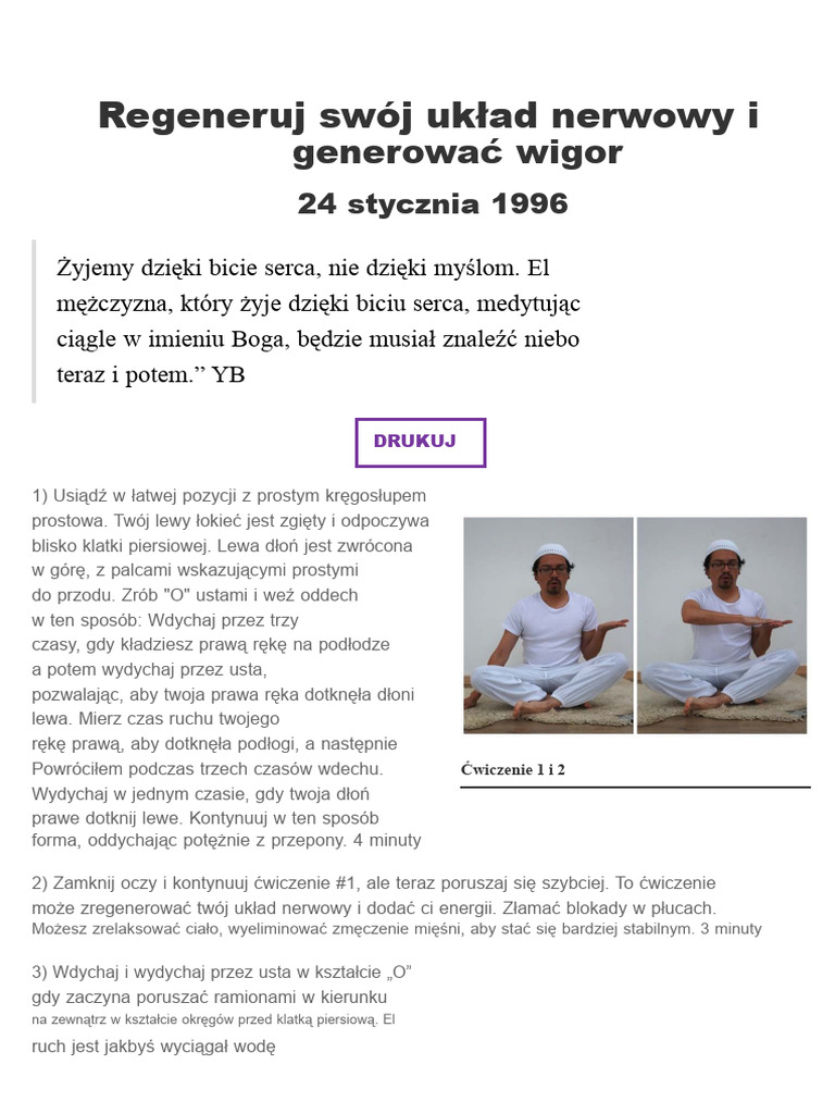 Kriya Regeneruje Twój Układ Nerwowy I Generuje Wigor | PDF