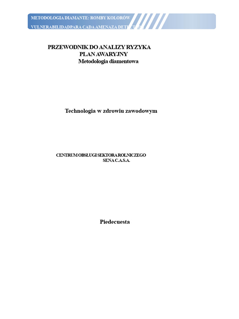 Metodologia Analiza Ryzyka-Diament 2014 | PDF
