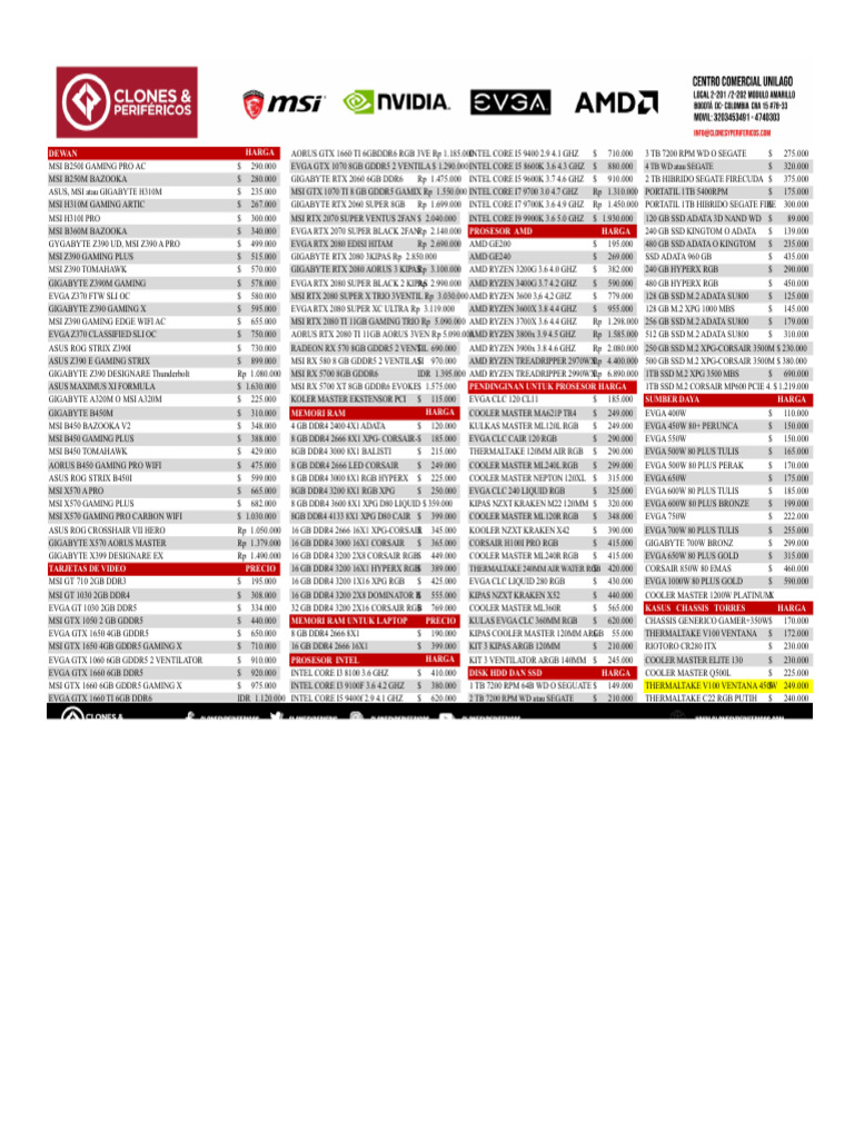 Daftar Harga Komponen PC 2023 | PDF | Perangkat Keras Komputer