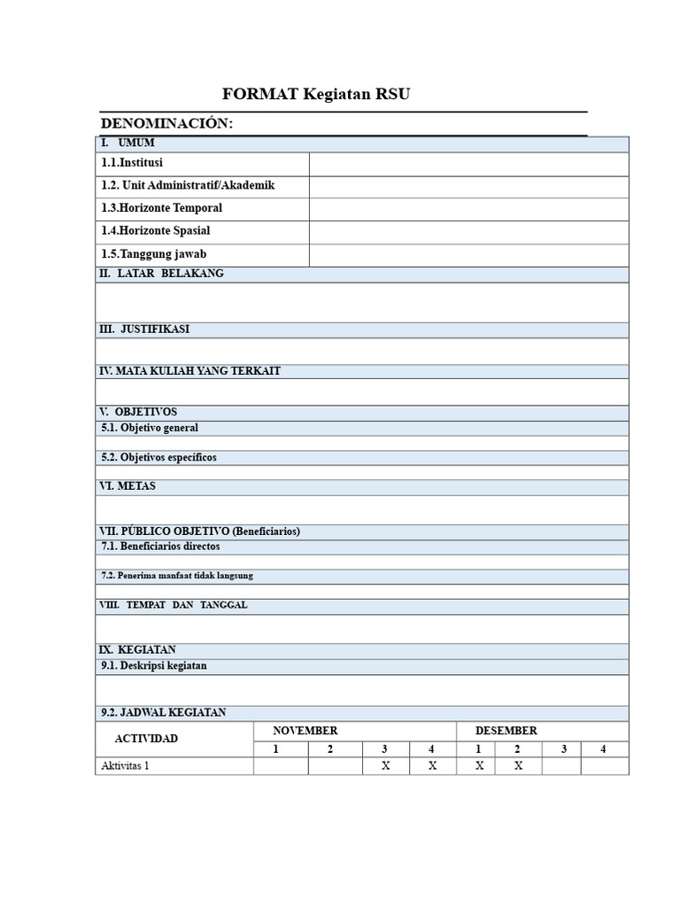 Format Proyek Rsu | PDF