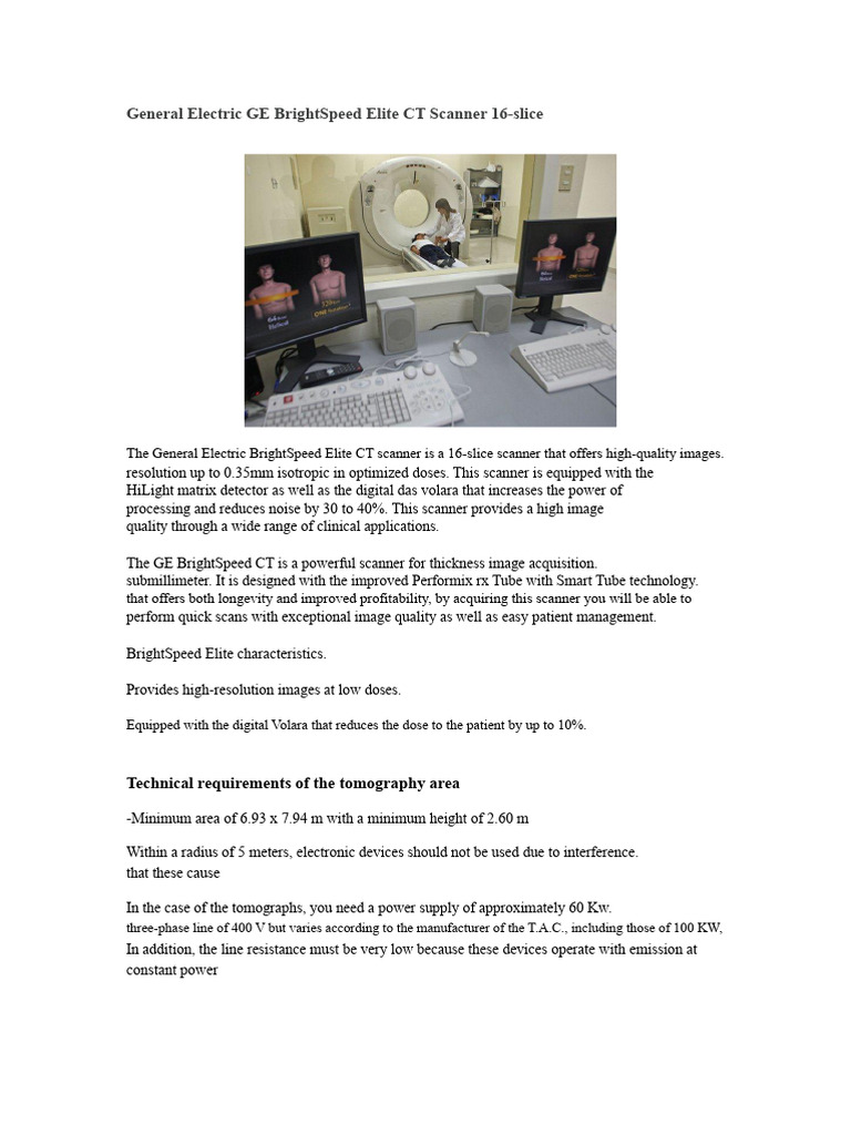 GE BrightSpeed Elite 16-Slice CT Scanner Guide | PDF | Ct Scan | Tomography